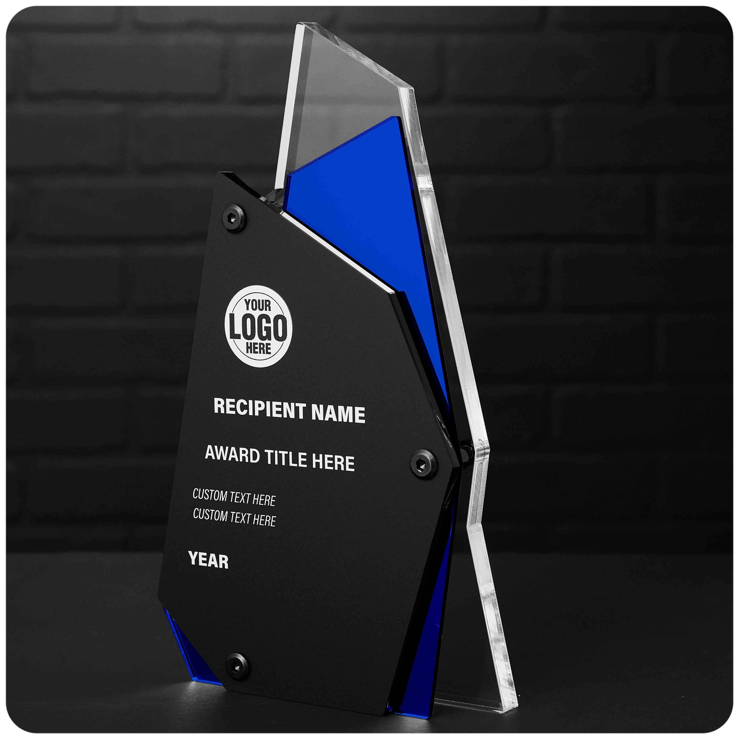 11" Ridgeline Custom Acrylic Award - Blue - TrophySmack