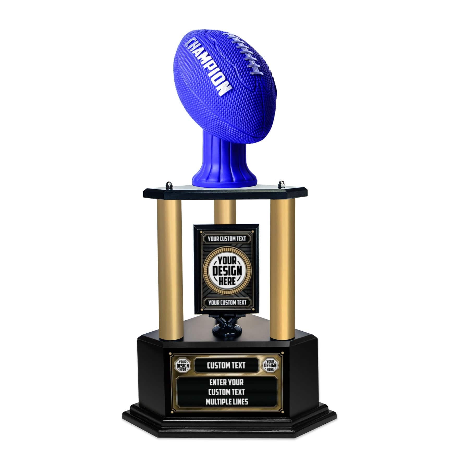 26"-36" Champion Football Trophy - 26" / Blue / Gold - TrophySmack