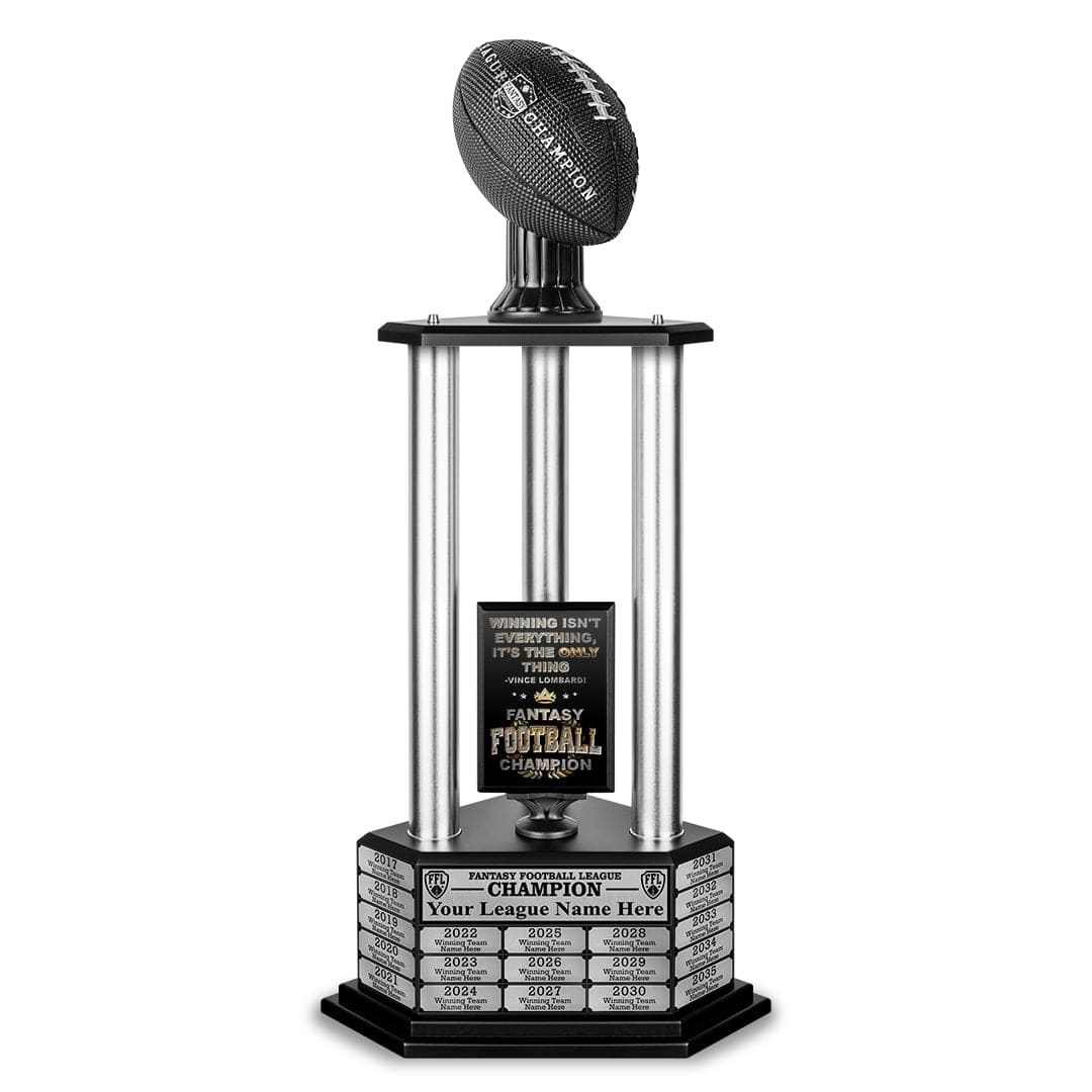 26"-56" Perpetual Fantasy Football Trophy - Black Football - 26 ...