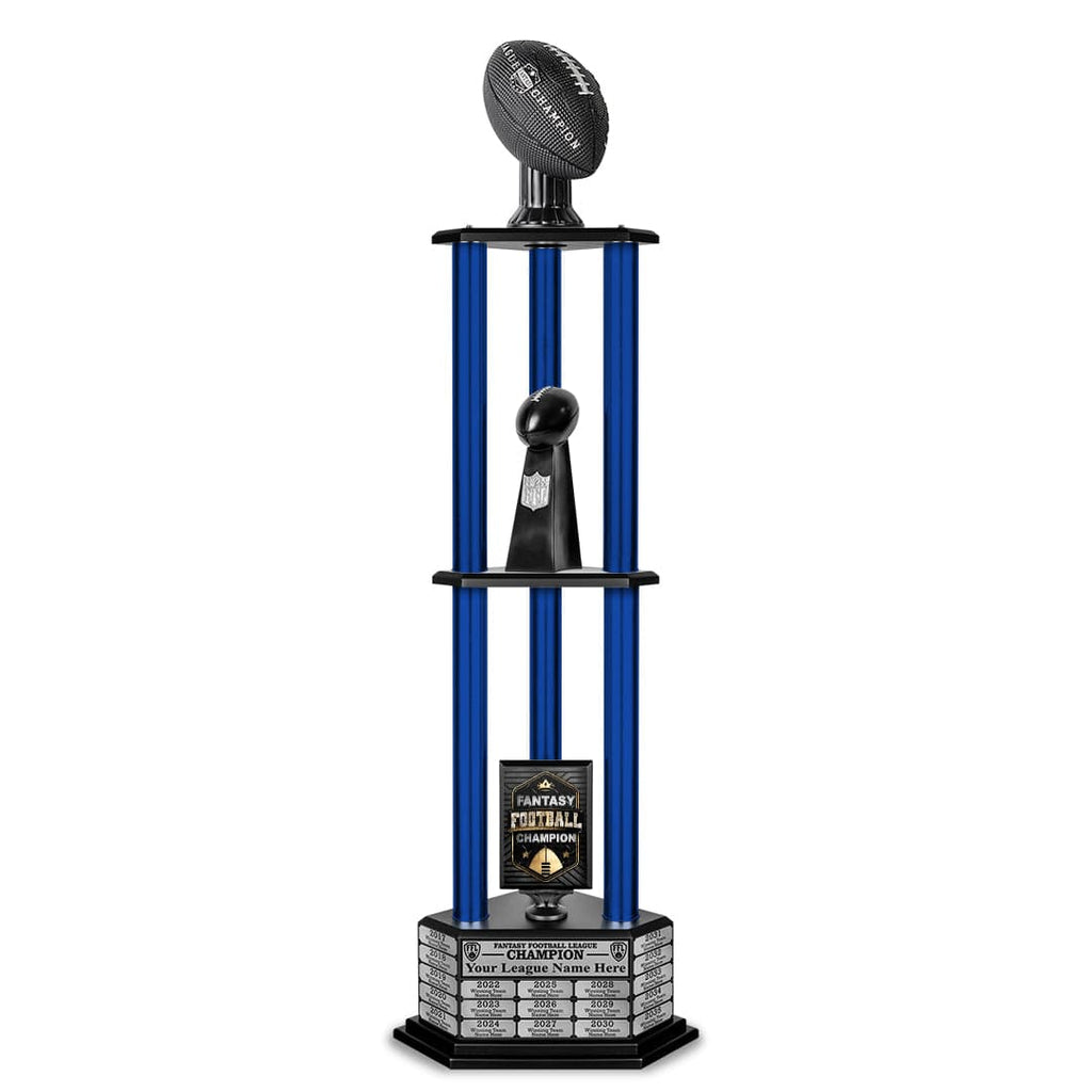 26"-56" Perpetual Fantasy Football Trophy - Black Football - 26 ...