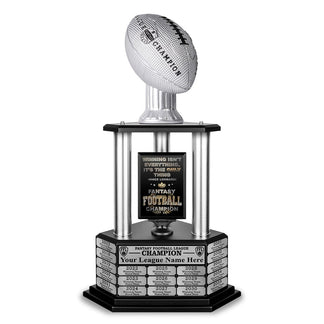 26"-56" Perpetual Fantasy Football Trophy - Silver Football - 26 ...