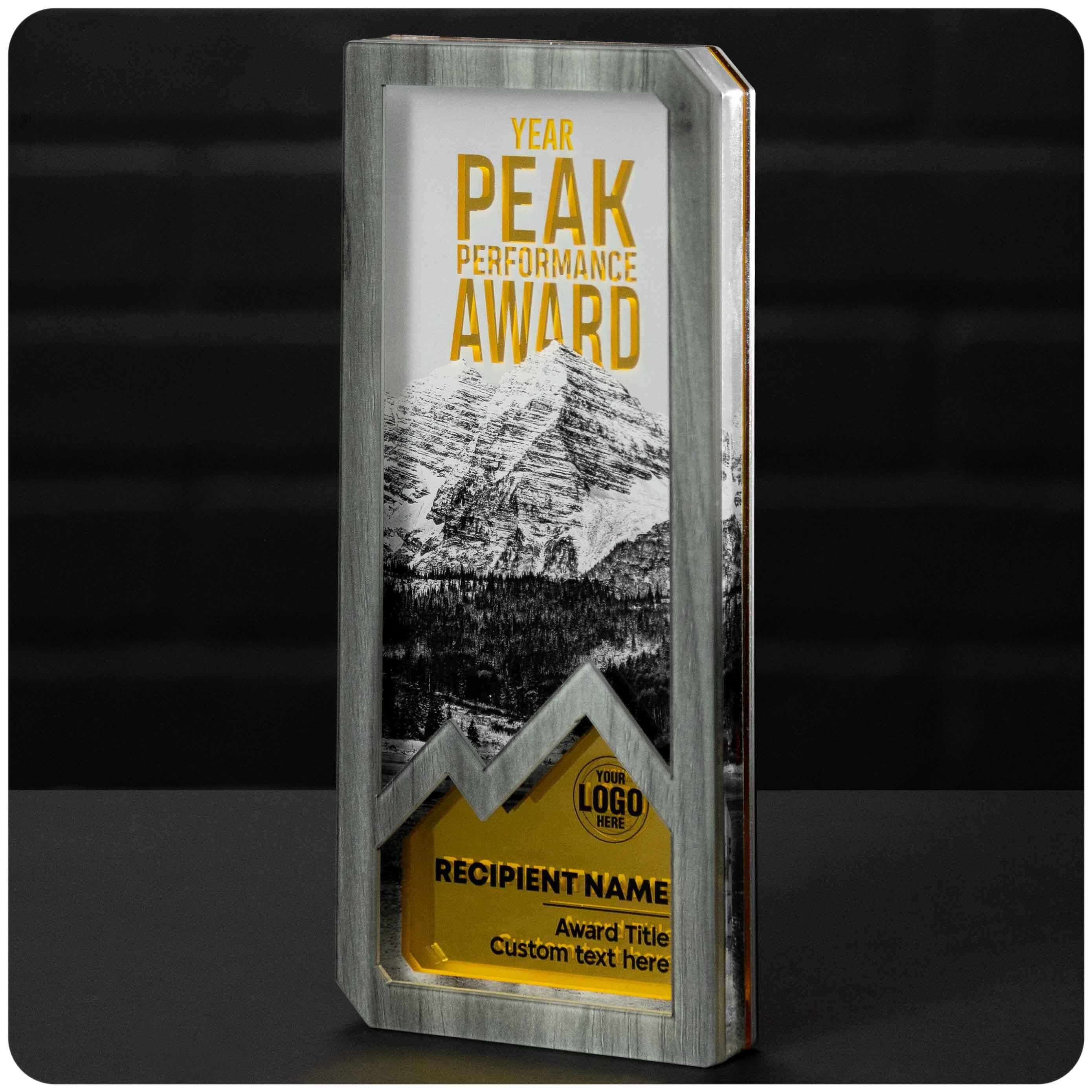 9" Peak Performance Custom Acrylic Award - TrophySmack