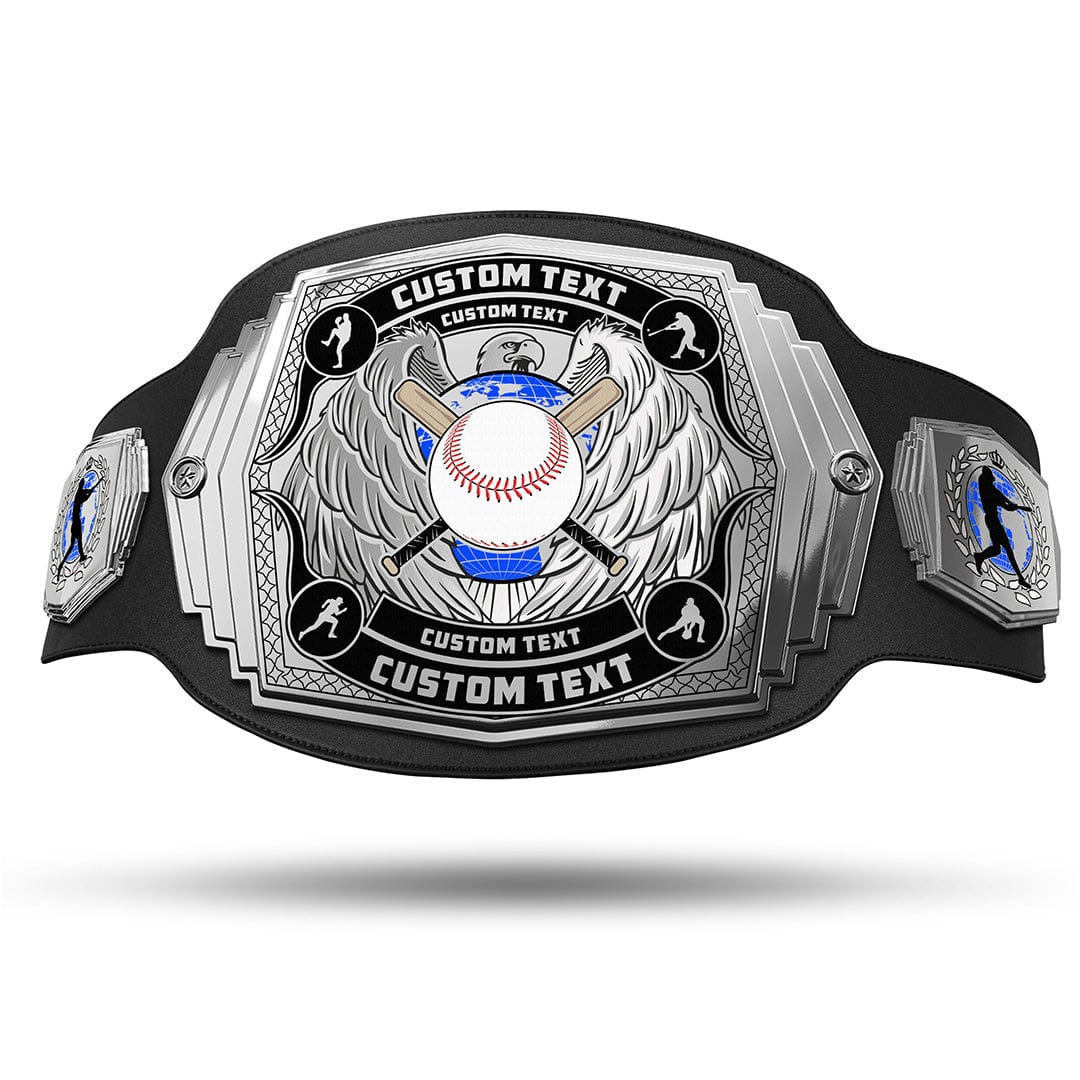 Fantasy Baseball Championship Belt - Gold / White Leather - TrophySmack