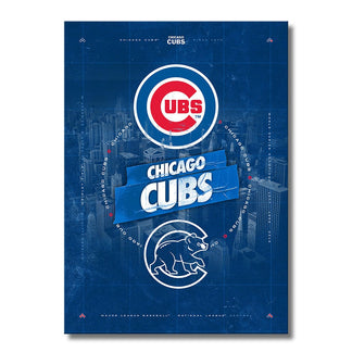 Chicago Cubs City Skyline Stacked - MLB Metal Wall Art - TrophySmack