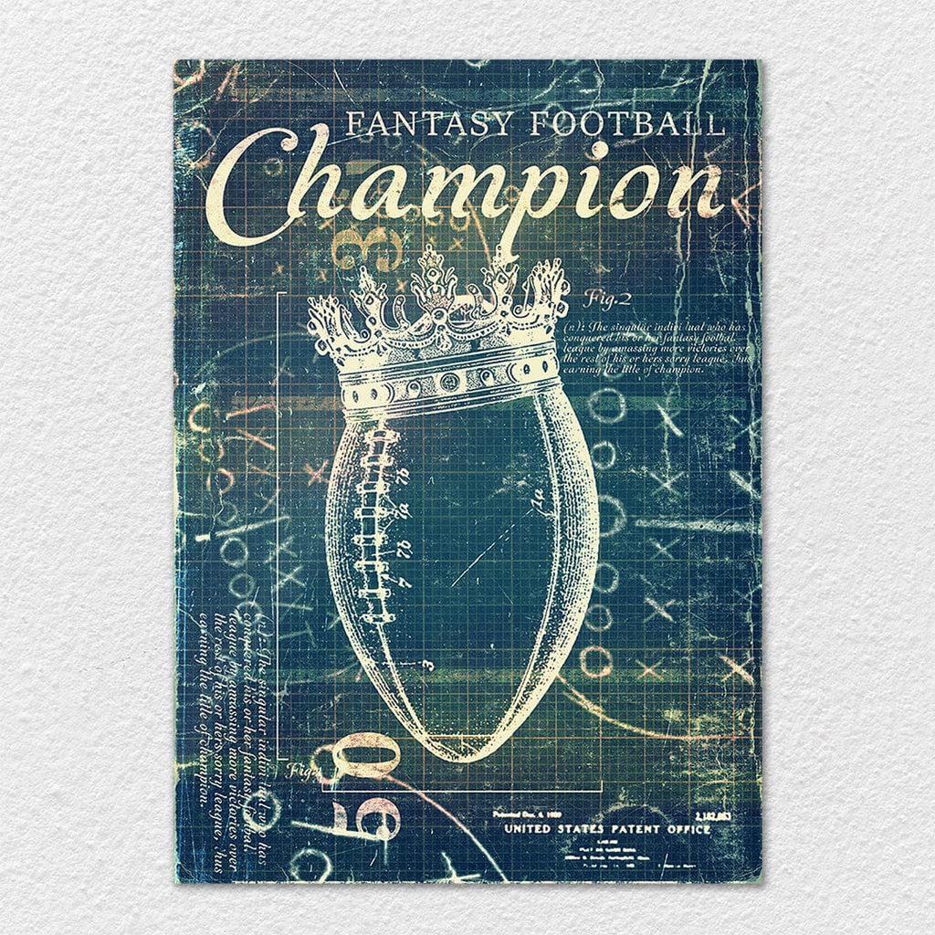 Fantasy Football Patent Blueprint - Metal Wall Art - TrophySmack