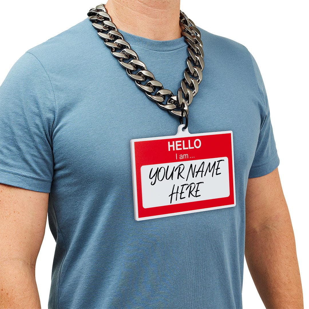 "Hello I Am" Customizable Dry Erase Acrylic Chain - TrophySmack