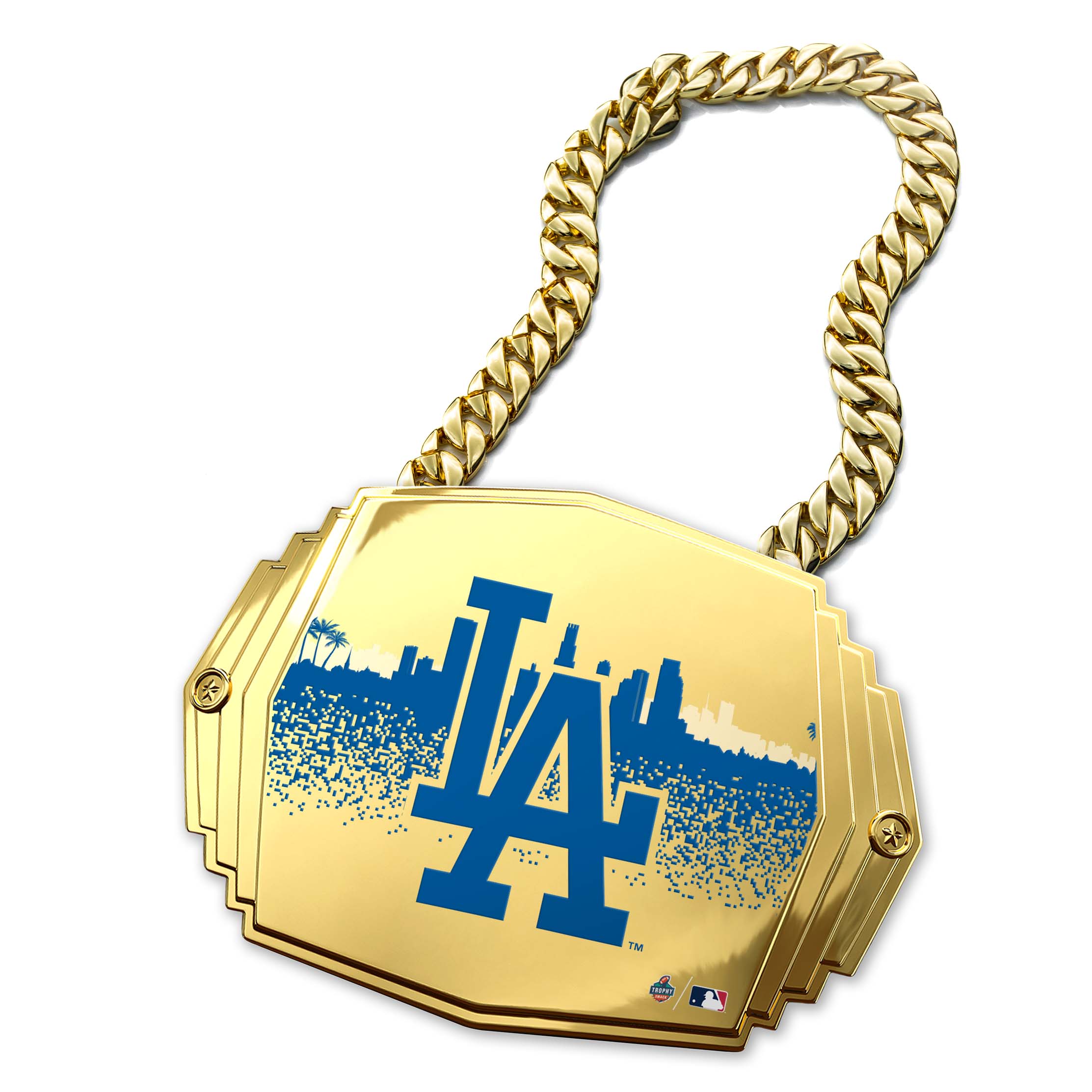 Custom Champion LA Dodgers Turnover Chain - 5lb Bling Chain - TrophySmack