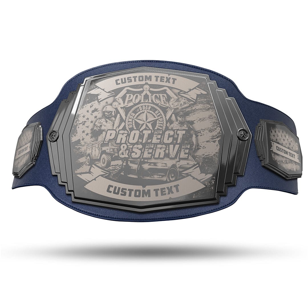 Law Enforcement Engraved Championship Belt - 6lb Title Belts - TrophySmack