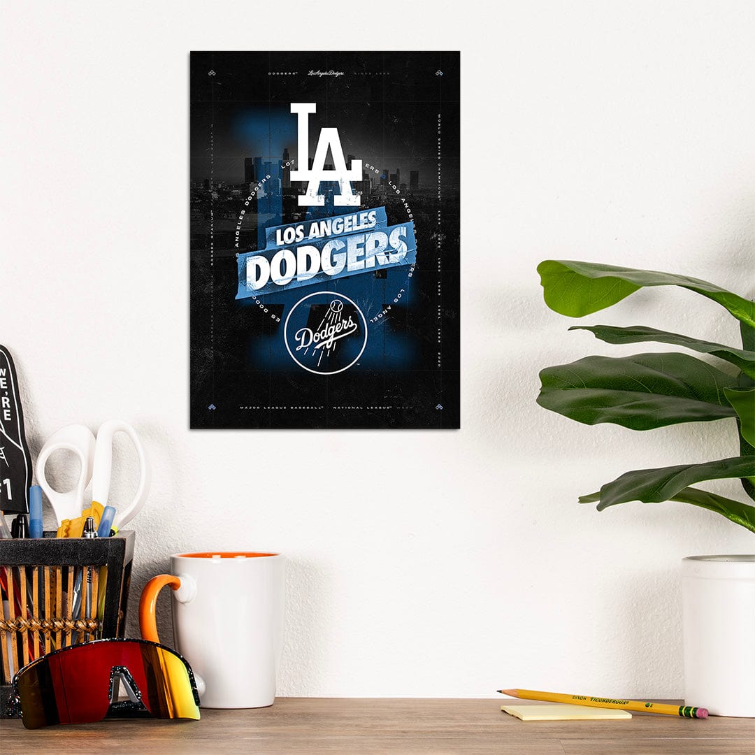 Los Angeles Dodgers City Skyline Stacked - MLB Metal Wall Art - TrophySmack