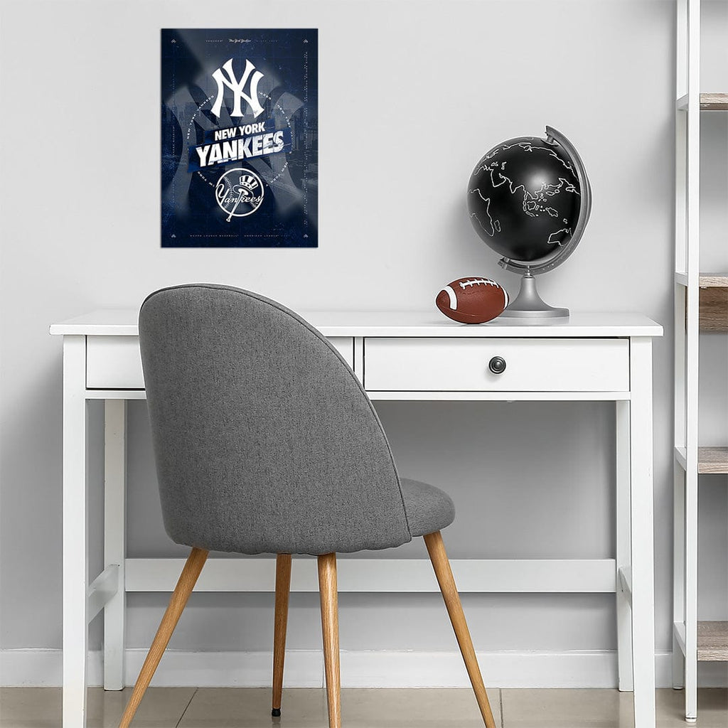 New York Yankees City Skyline Stacked - MLB Metal Wall Art - TrophySmack