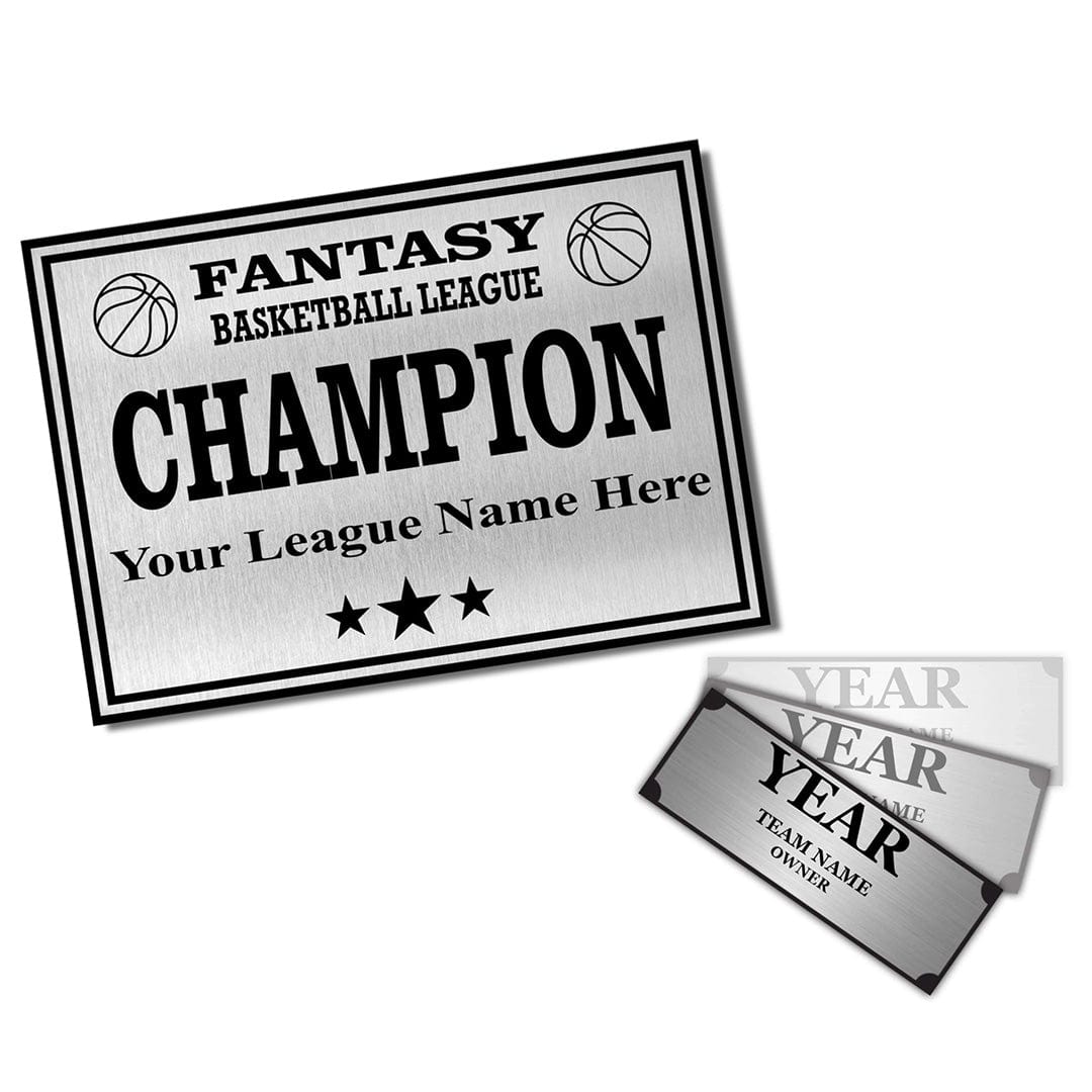 Perpetual Basketball Trophy Engravings - Square Base - Silver - TrophySmack