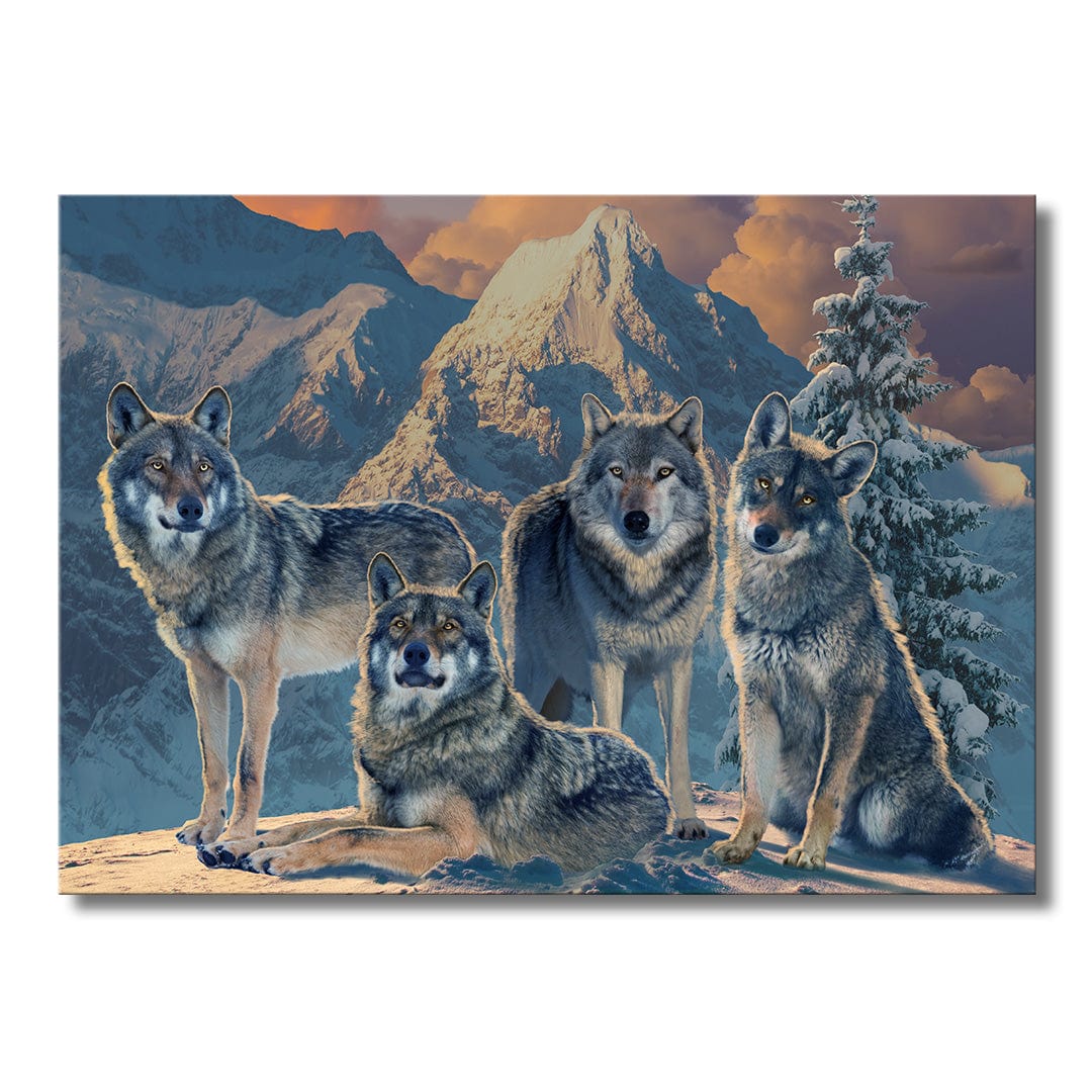 Wolf Pack Winter Metal Wall Art Trophysmack