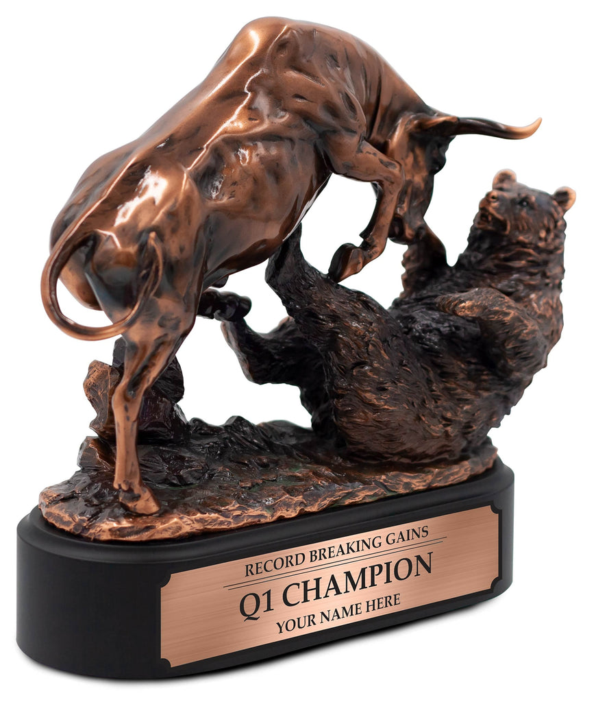 Corporate Bull & Bear Trophy with engraving - TrophySmack! - TrophySmack
